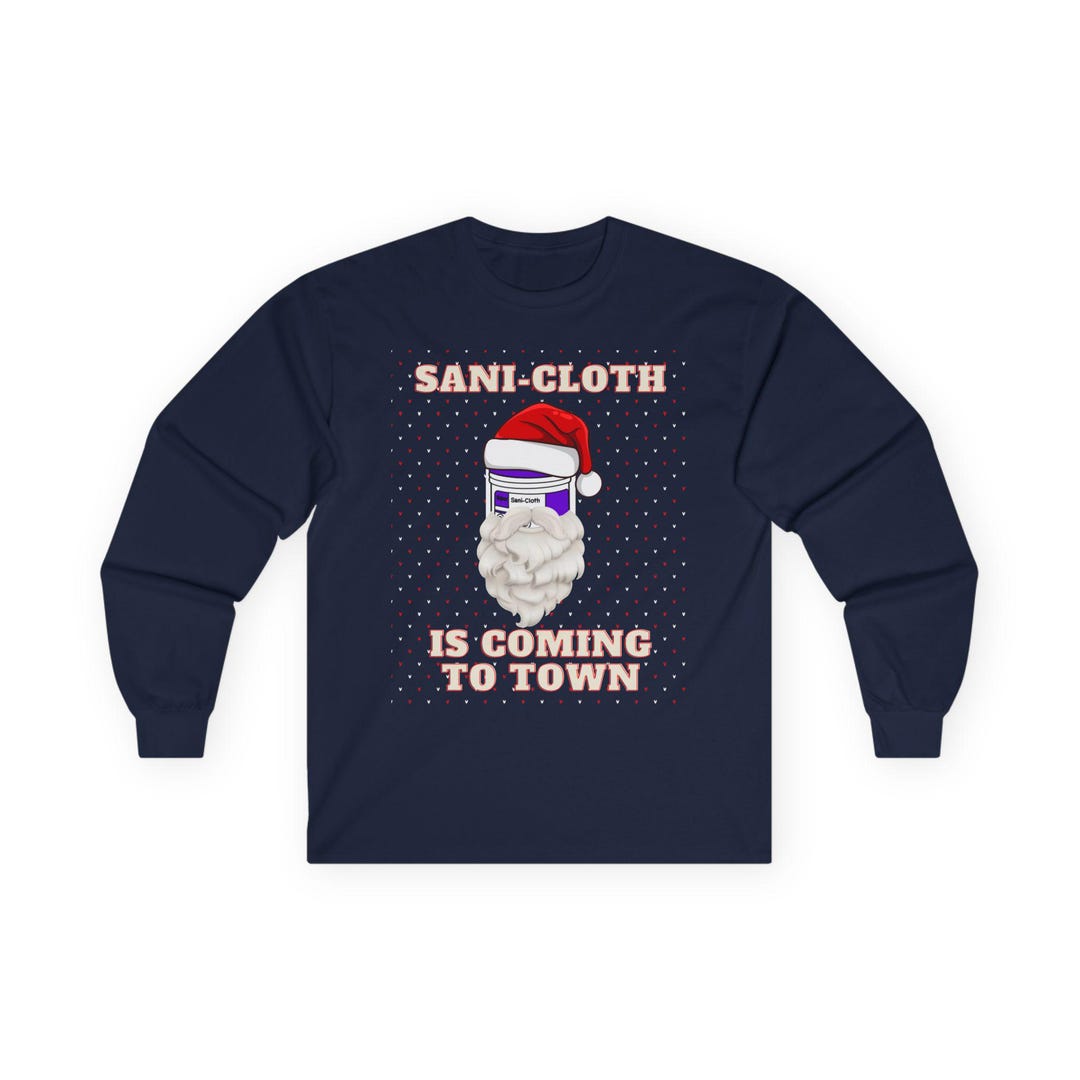 Sani-cloth is Coming to Town Nurse Christmas Shirt | Funny RN Holiday ...