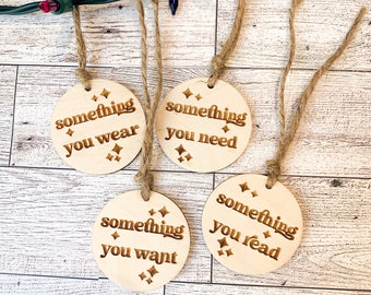 SET OF 4 Personalized Something Gift Tags Secret Santa - Etsy