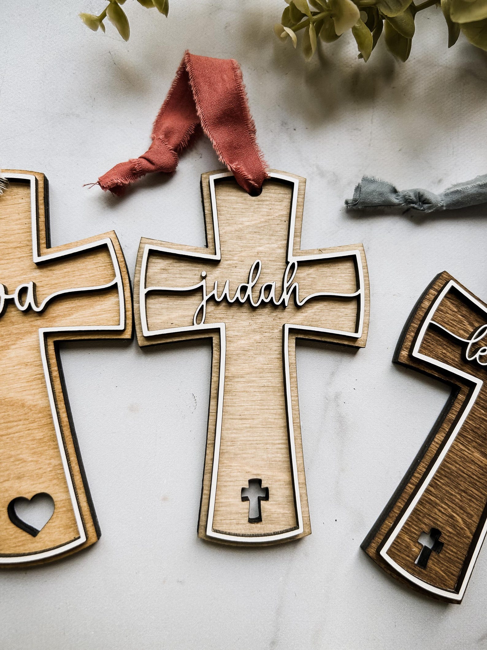 Personalized Wooden Cross Easter Basket Tag: 3D Name, Religious Gift - Etsy