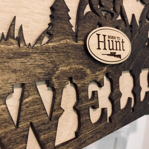 Wooden Personalized Name Hunting Decor Sign - Hunter Gift - Wooden Name ...