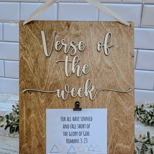 Wooden Verse of the Week Sign, Bible Memory Verse Sign, Bible Verse ...