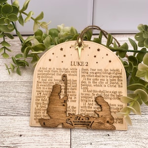 Christmas Story Scripture Ornament, Luke 2 Scripture, Christian ...
