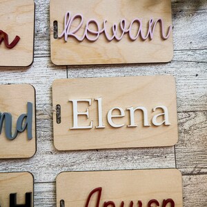 Personalized Back Pack Tags, Kid's Bag Tags, Wooden Luggage Tag, Diaper ...