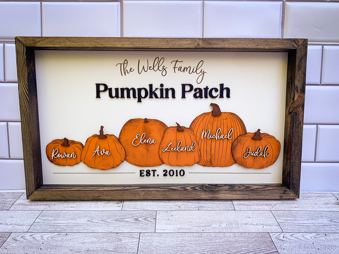 Personalized Fall Pumpkin Patch Sign, Family Pumpkin Patch ...