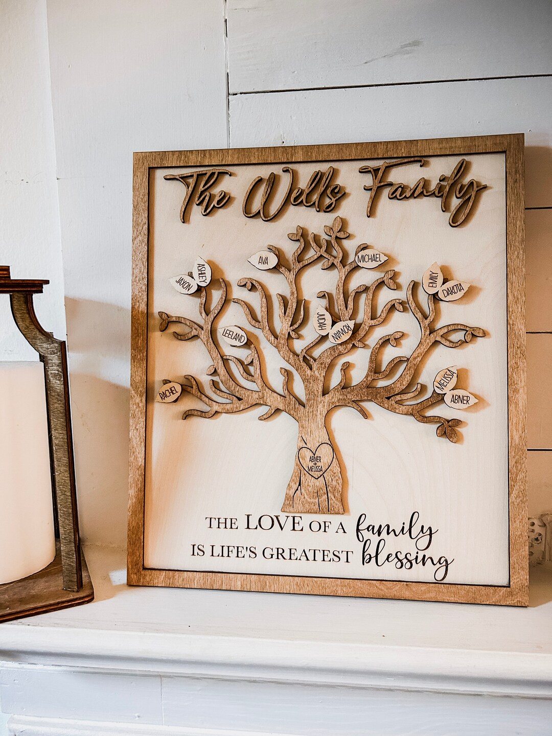 Personalized Engraved Family Tree Art: Gift for Grandparents - Etsy
