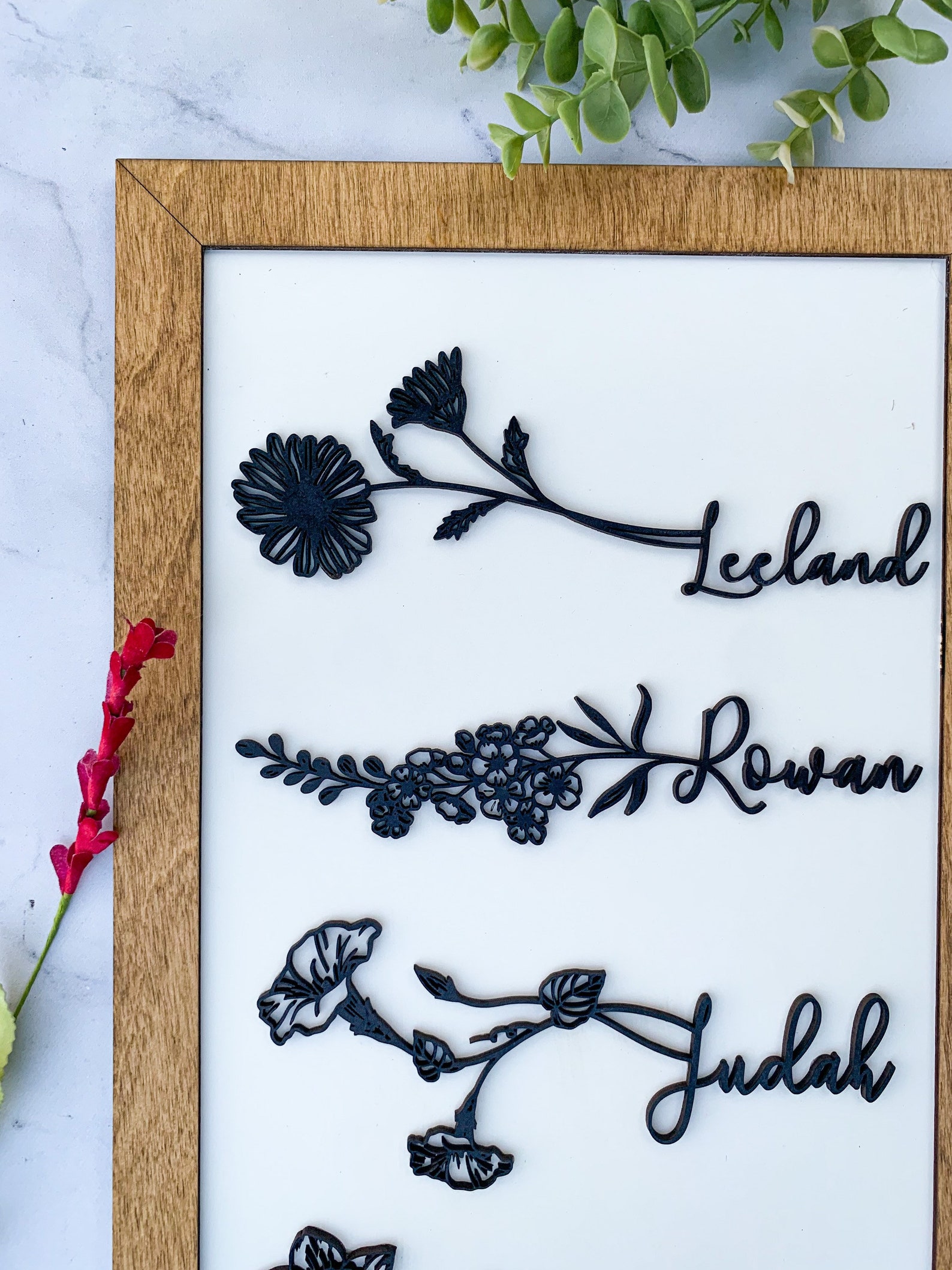 Custom 3D Birth Flowers Sign With Names Mother's Day - Etsy