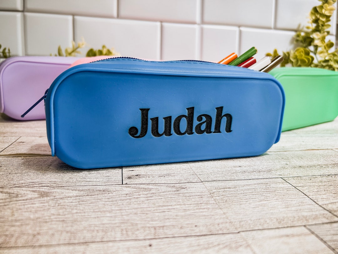Personalized Silicone Pencil Case, Custom Pencil Pouch, Kid's Pencil ...