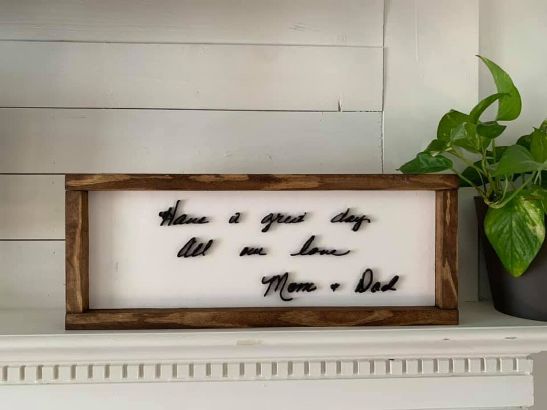 Custom Handwriting Framed Art: Sentimental Handwritten Keepsake Sign - Etsy