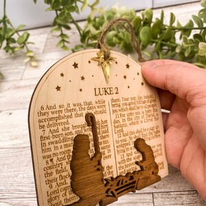 Christmas Story Scripture Ornament, Luke 2 Scripture, Christian ...
