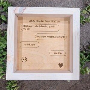 Engraved Text Message Sign: Framed Wooden Keepsake Art - Etsy