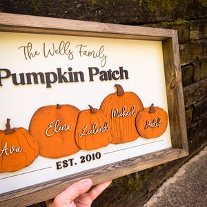 Personalized Family Pumpkin Patch Sign: Engraved Autumn Decor - Etsy
