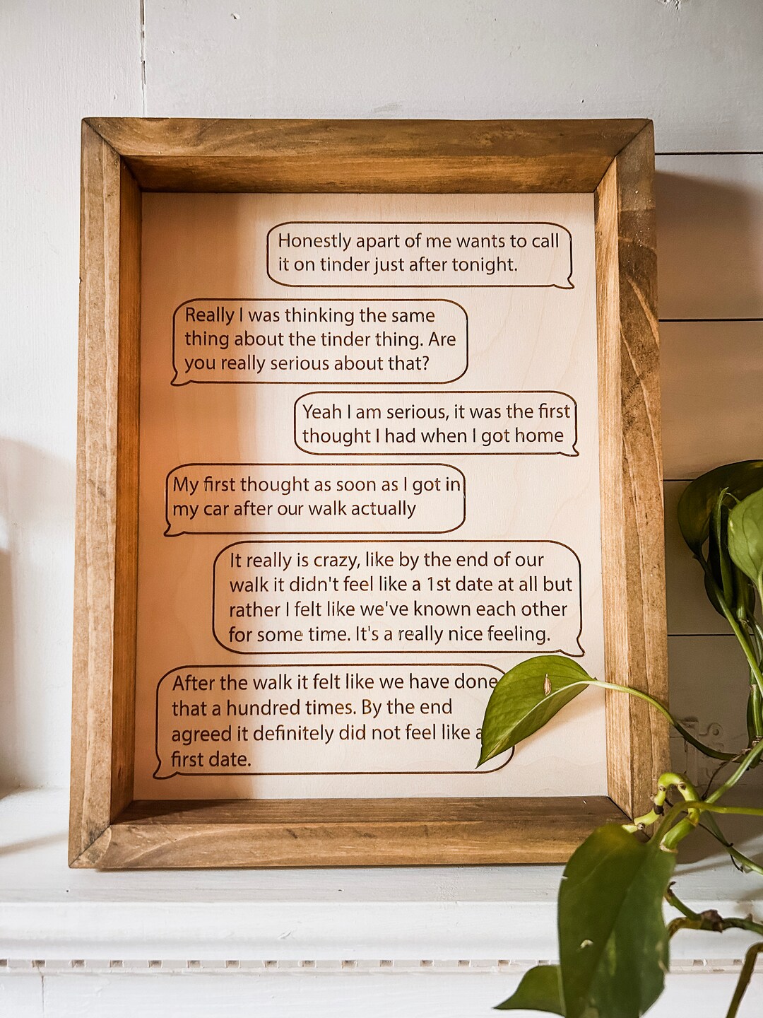 Custom Framed Text Message Sign, Text Message Art, Keepsake Text ...