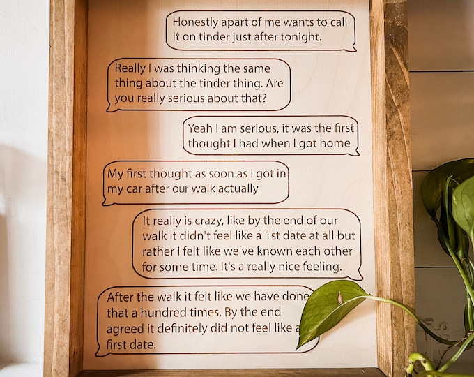 Custom Framed Text Message Sign, Text Message Art, Keepsake Text ...