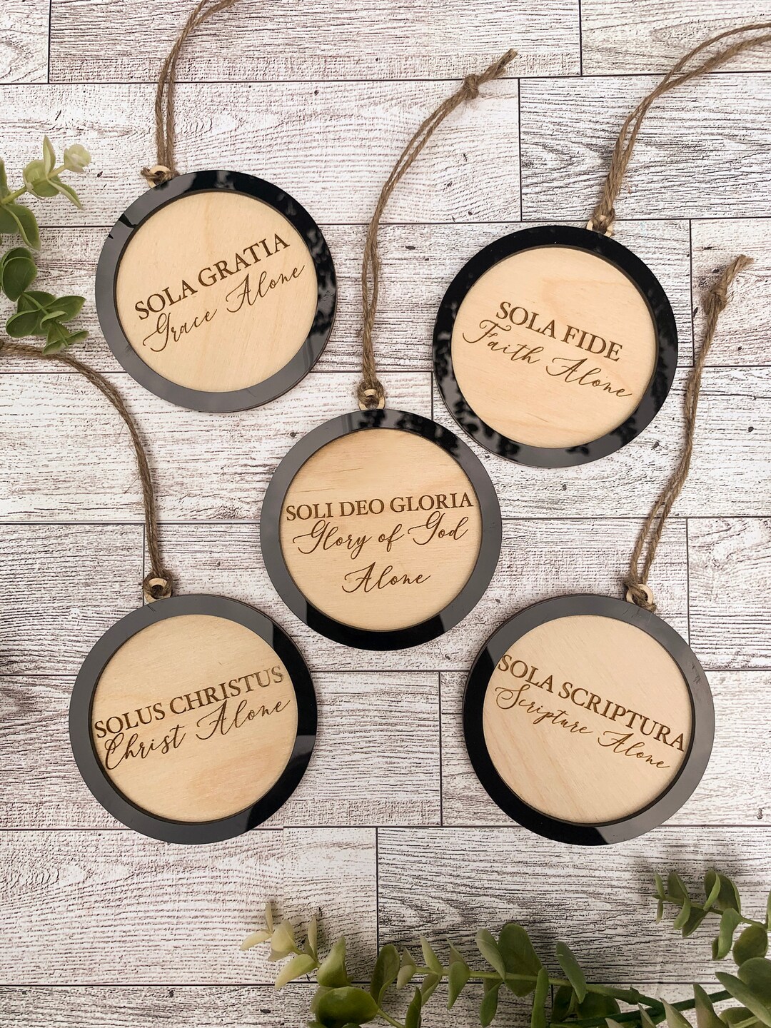 Five Solas Ornament Set, 5 Solas, Reformed Theology Decor, Christian ...