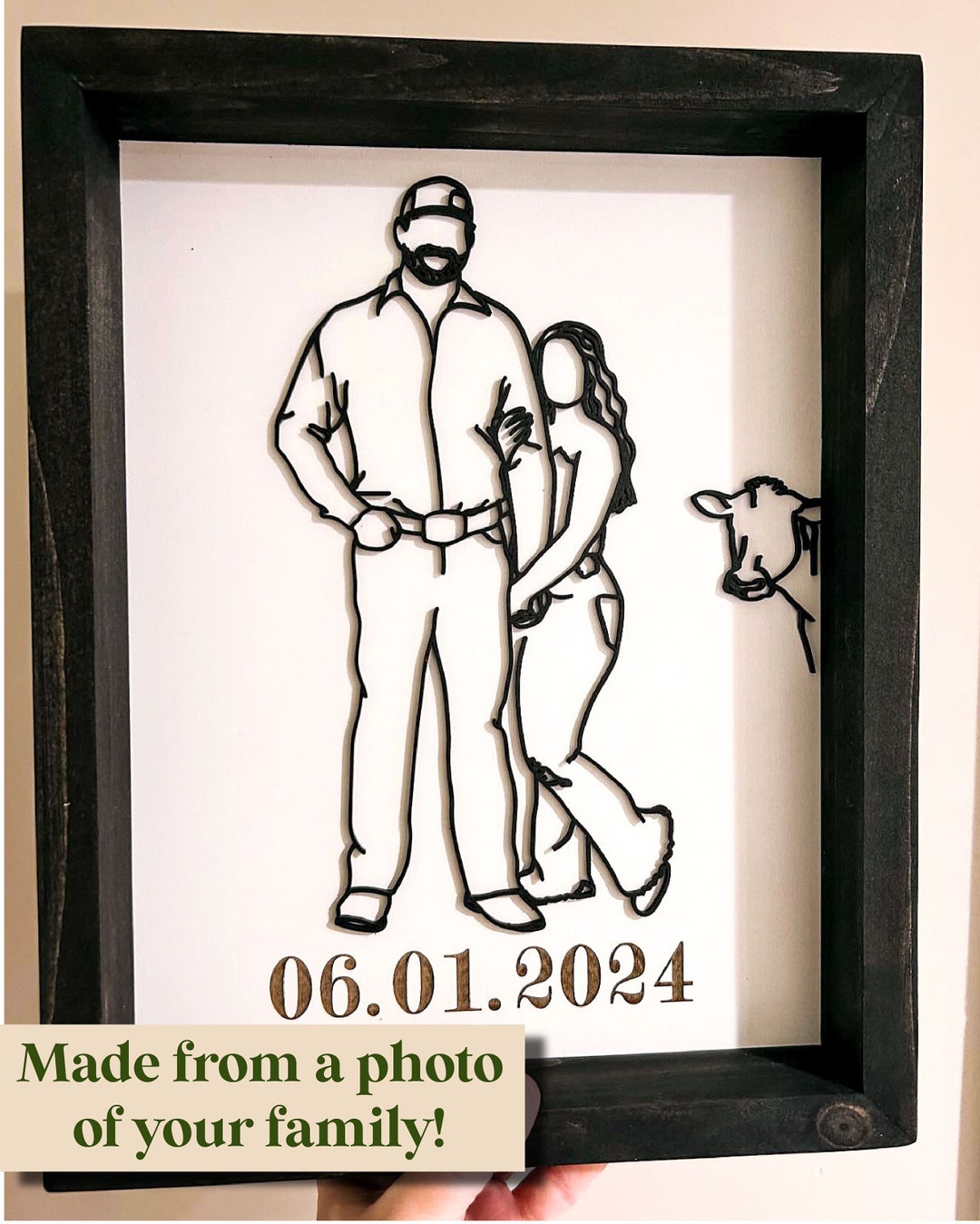 Custom Family Portrait: Laser Cut Portrait From Photo, Framed Portrait ...