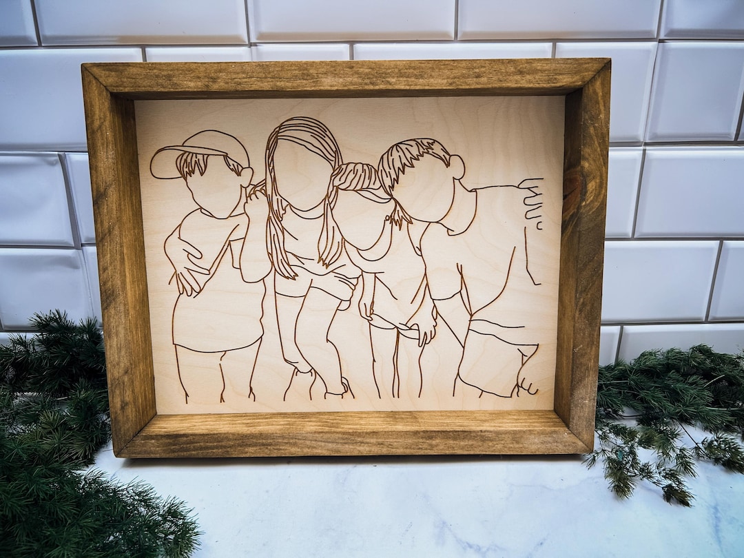 Custom Framed Family Portrait, Family Portrait With Pet, Couples ...