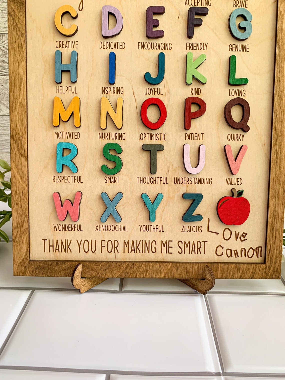 Personalized Alphabet Teacher Sign, ABC Teacher Appreciation Gift - Etsy