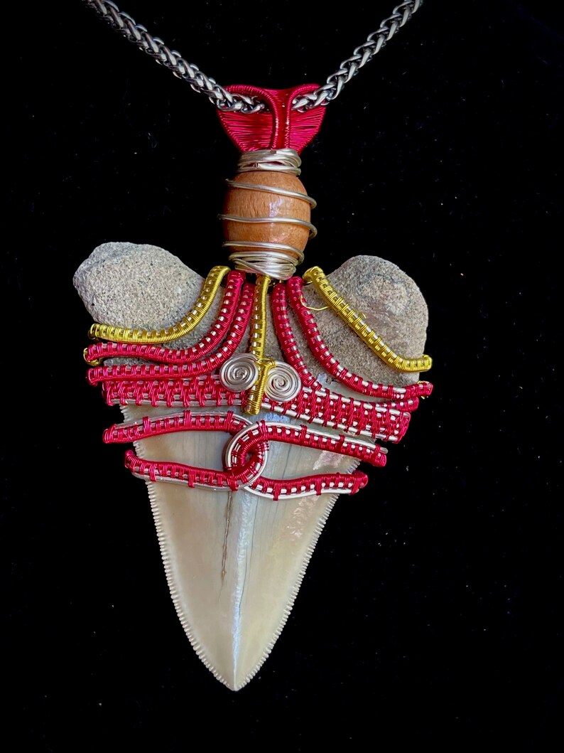 3 3/4” Unrestored Megalodon Shark Tooth Copper Wire Wrapped Pendant - Etsy