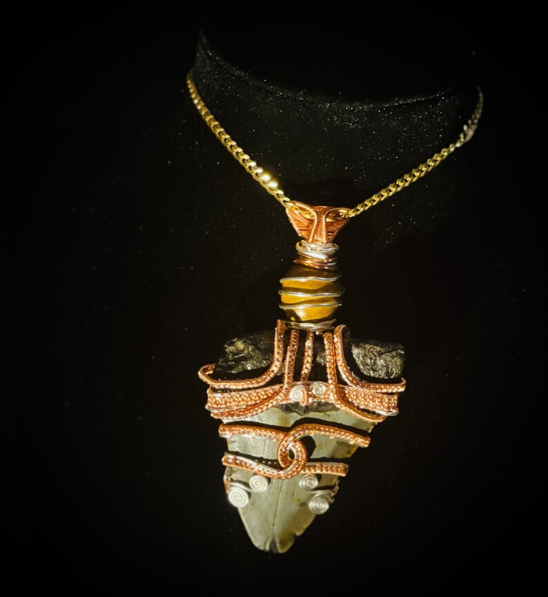 3 Unrestored Megalodon Shark Tooth Wire Wrapped Pendant - Etsy