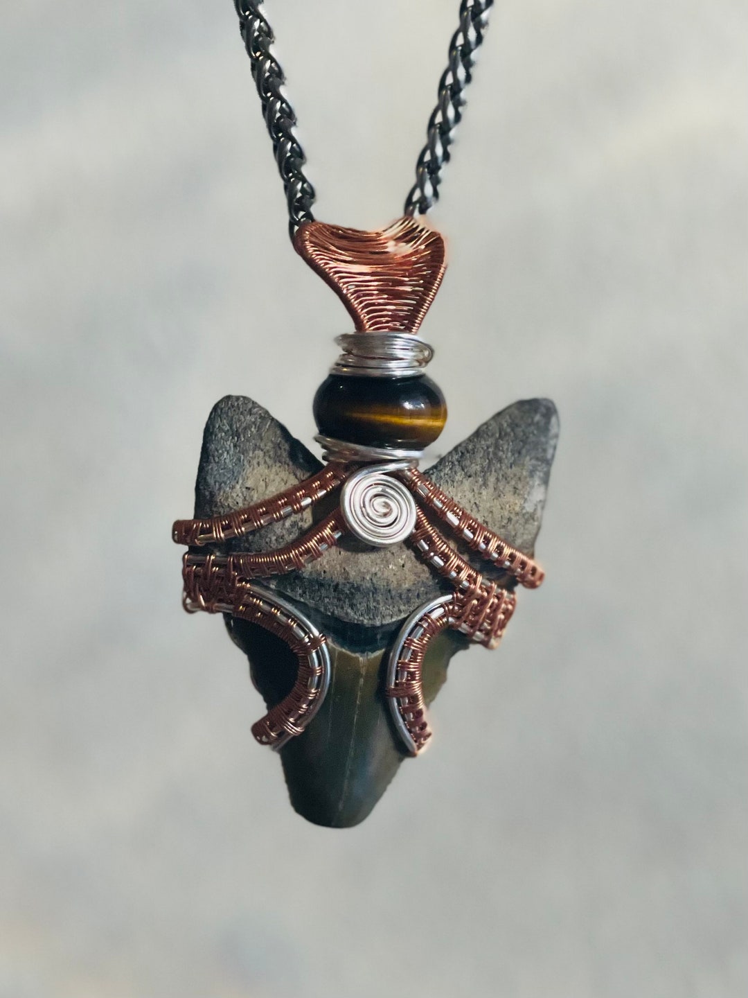 2 Unrestored Megalodon Shark Tooth Wire Wrapped Pendant - Etsy