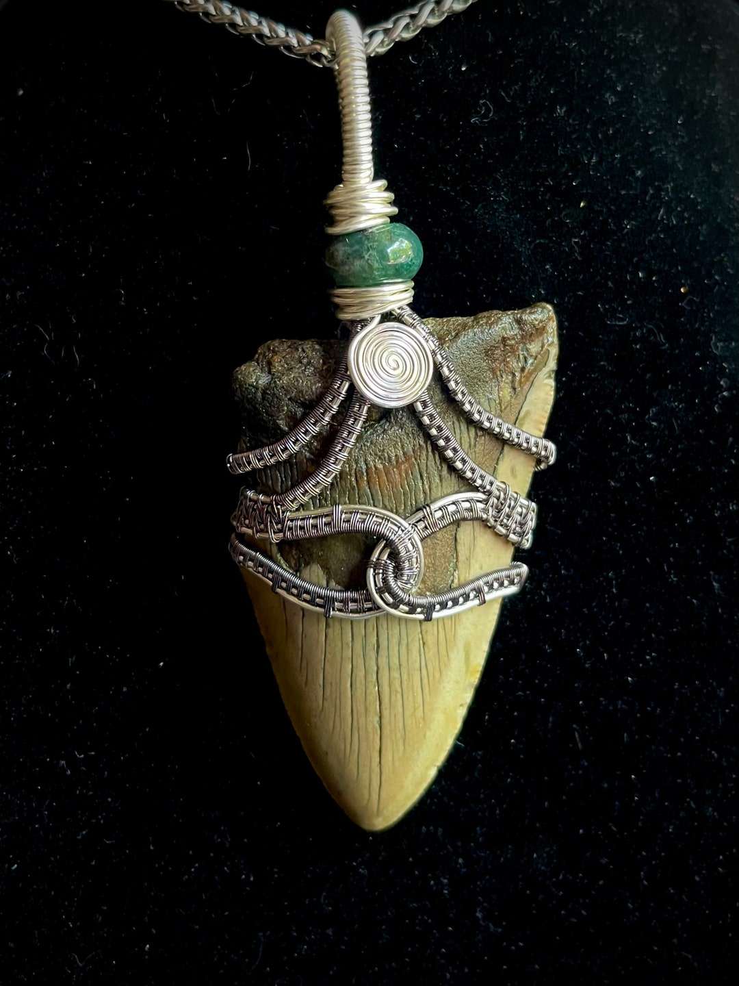 3 1/4” Unrestored Megalodon Shark Tooth Wire Wrapped Pendant - Etsy