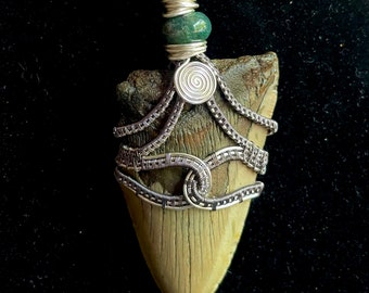 3 1/8 Unrestored Megalodon Shark Tooth Wire Wrapped Pendant - Etsy