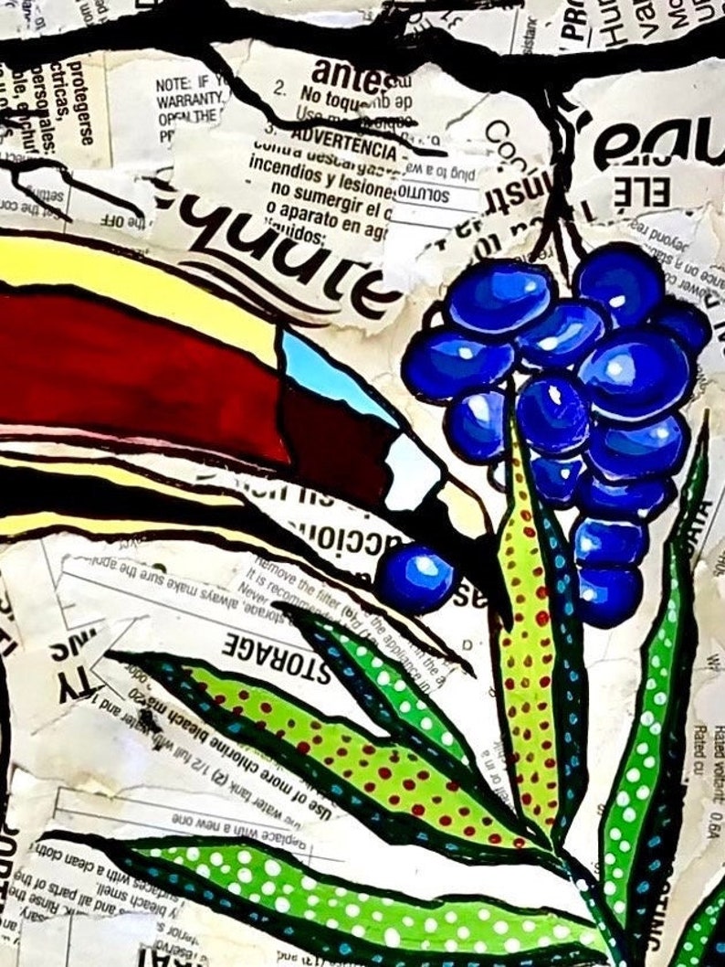 Newspaper Wall Art Collage Art Handmade - Etsy