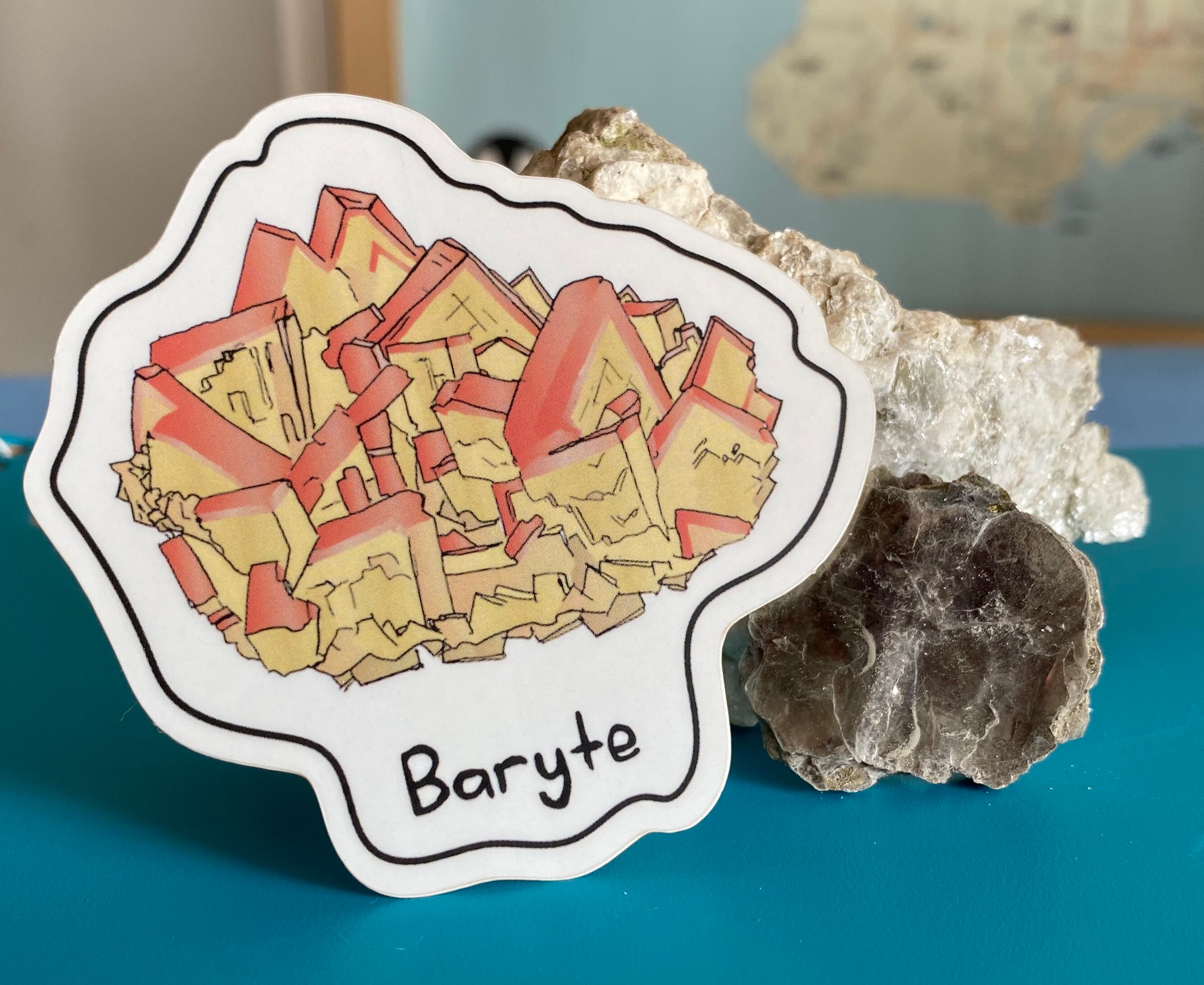 Baryte Sticker, Minerals, Science Sticker, Teacher Gifts, Geology Gift ...