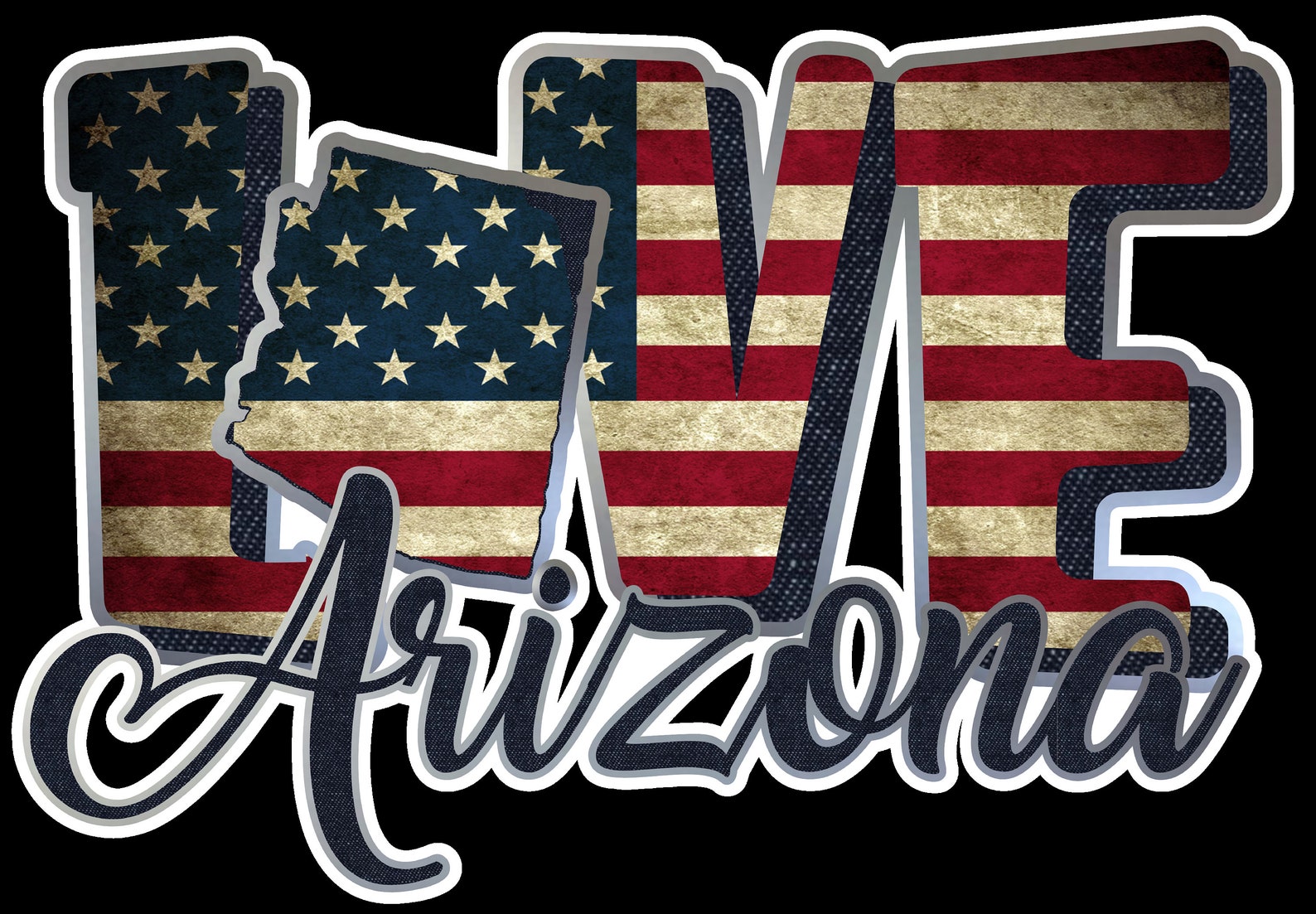 Love Arizona Sticker State Sticker Flag Sticker Die Cut Buy | Etsy