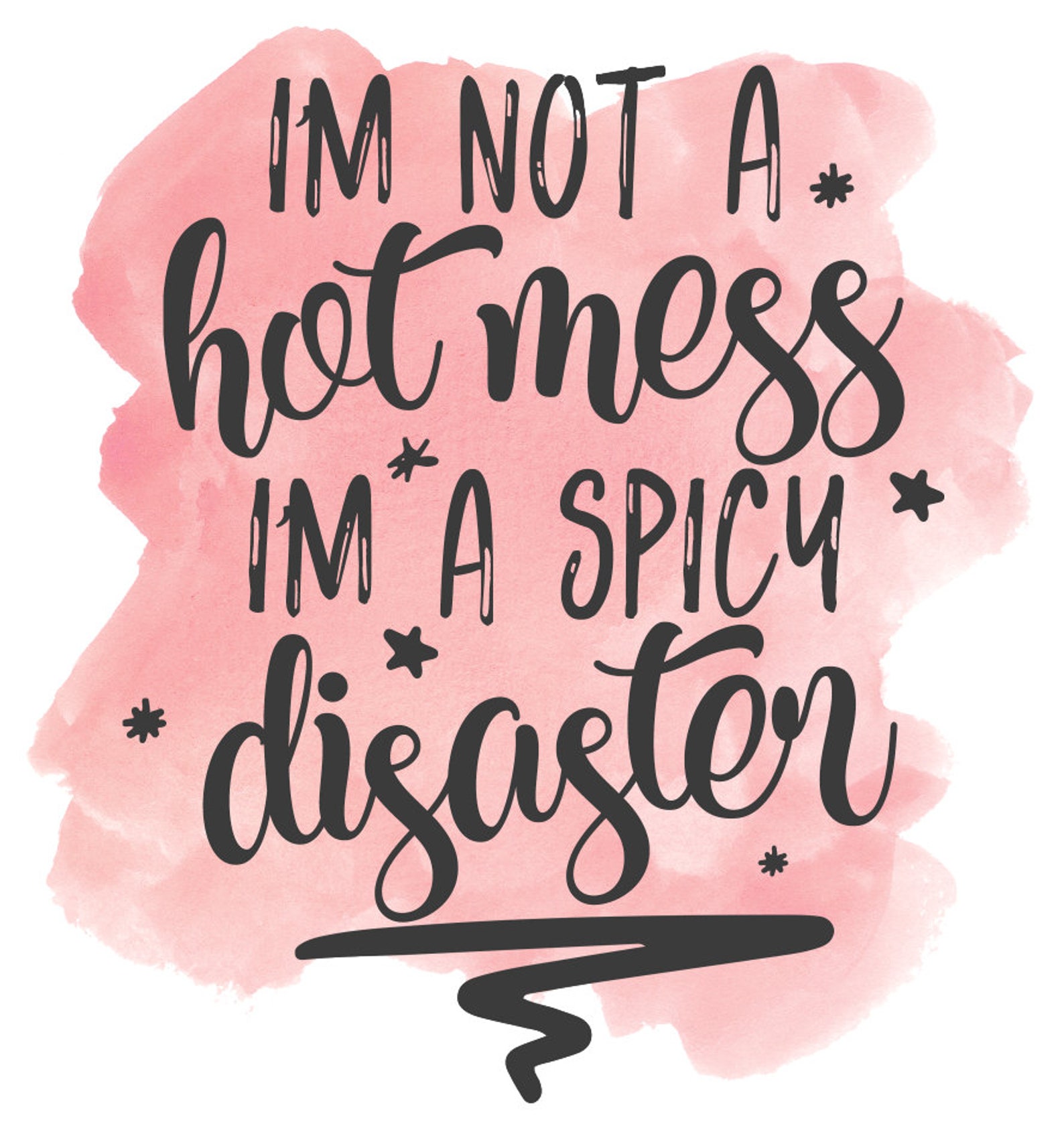 I'm not A Hot Mess I'm A Spicy Disaster Saying | Etsy