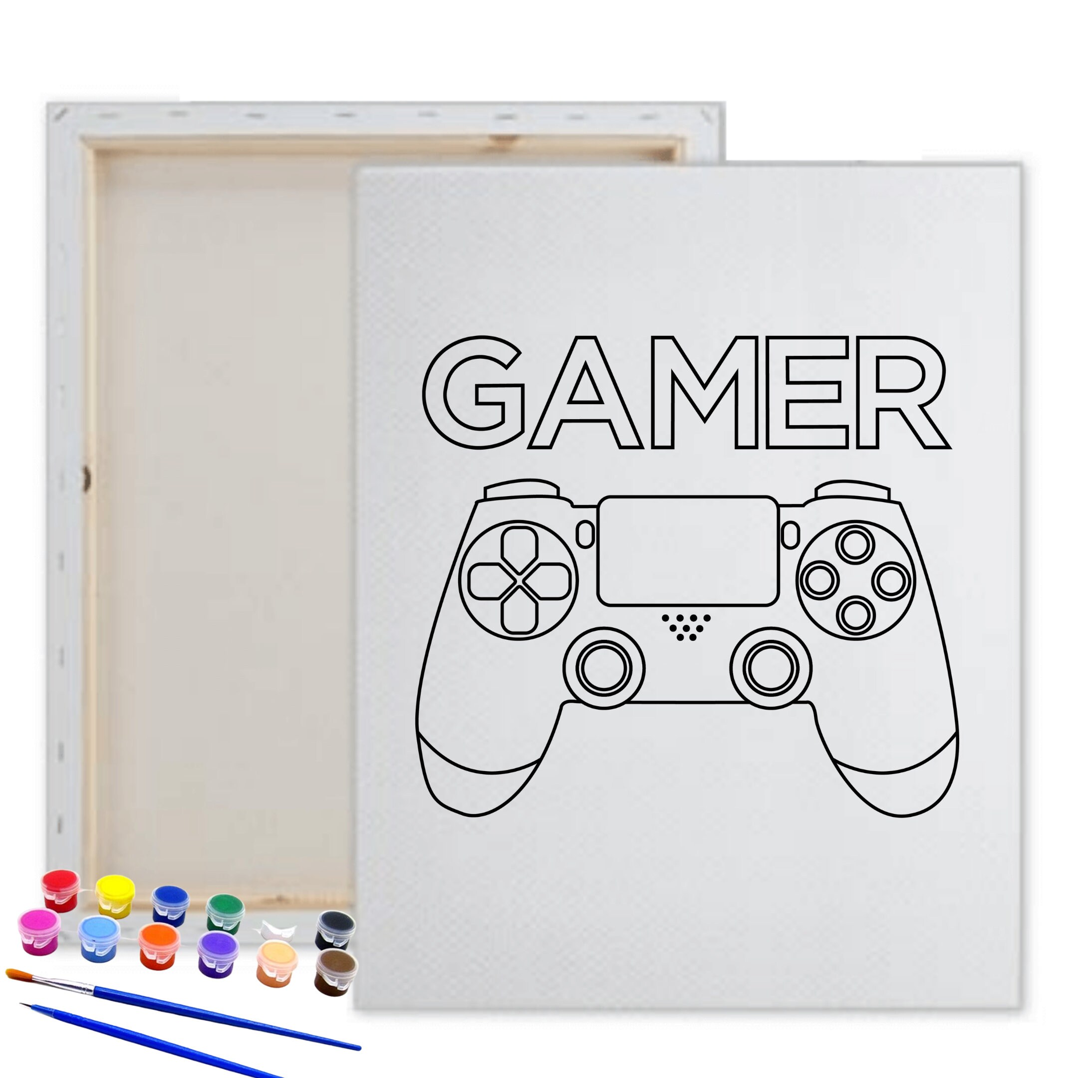 Pre Drawn Canvas Gamer/teen / Adult Painting/ DIY Canvas/ - Etsy