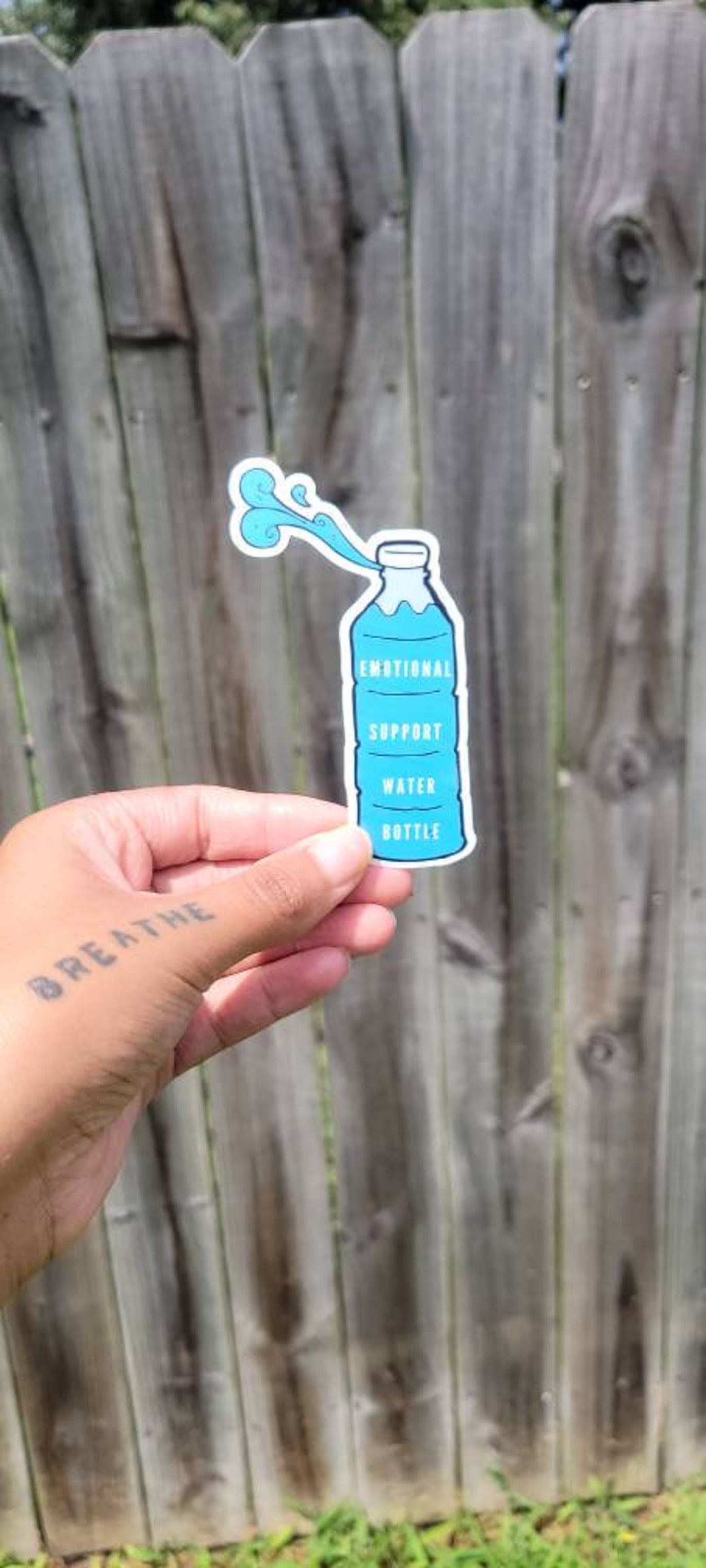 Emotional Support Water Bottle Waterproof Sticker | Motivational ...