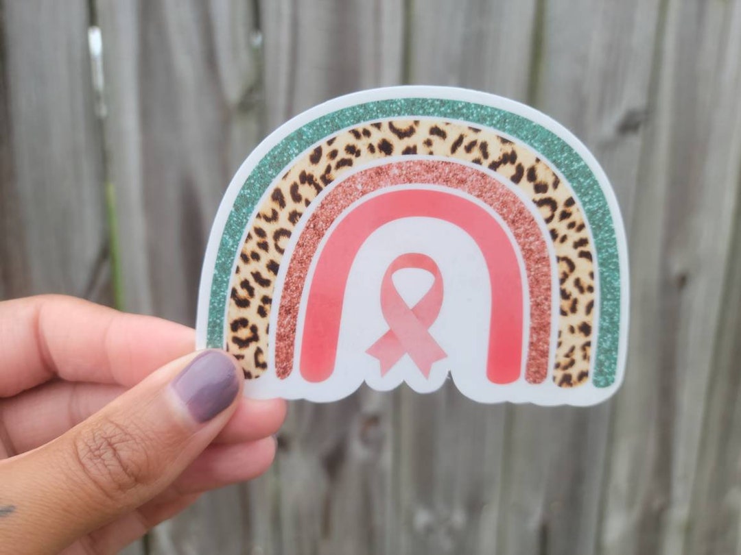 Breast Cancer Rainbow | Breast Cancer Waterproof Sticker | Breast ...
