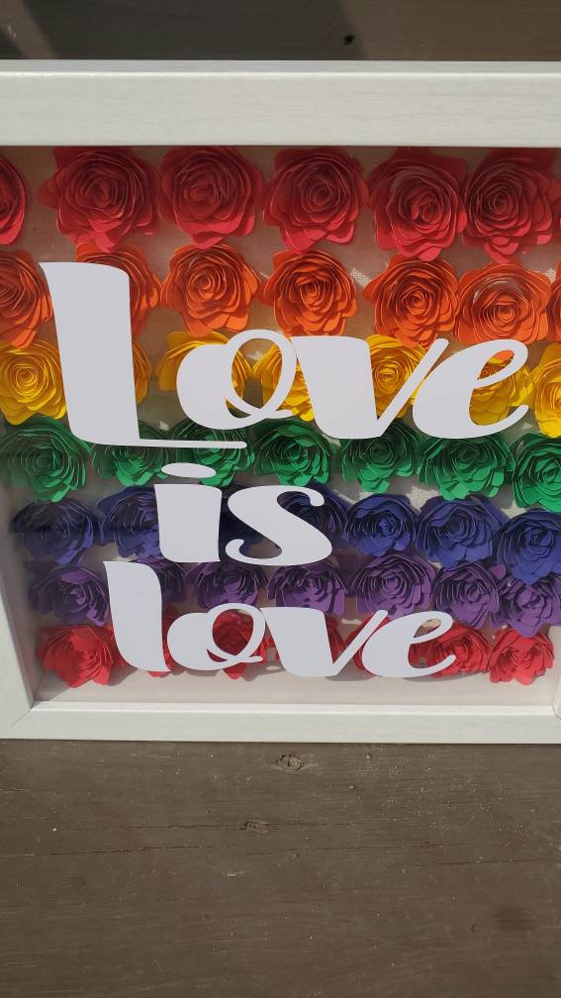 Love is Love Rolled Flower Shadow Box | I Will Draw Your Soulmate - Etsy