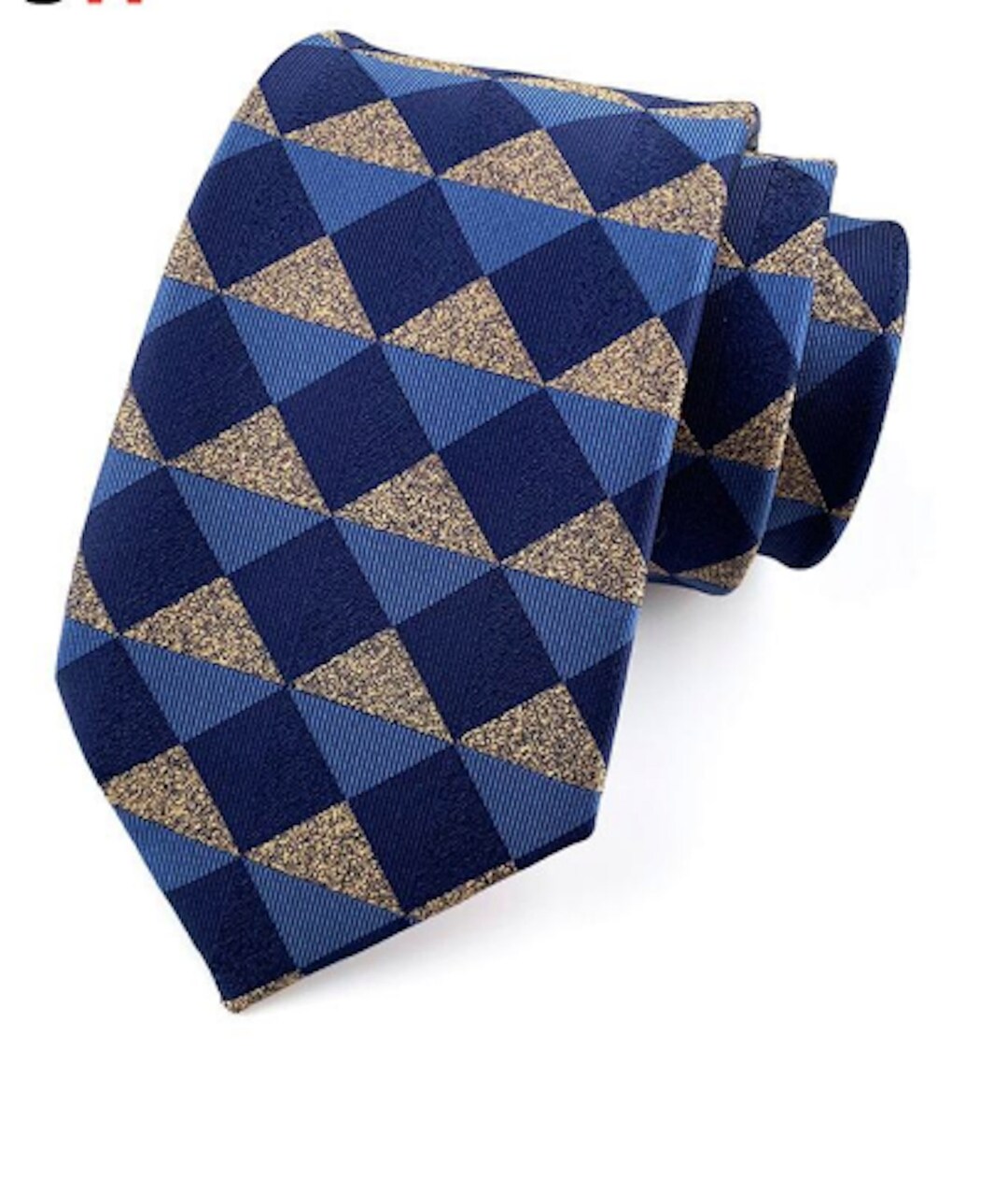 Navy Blue & Rustic Gold Diamond Pattern Tie Silk - Etsy