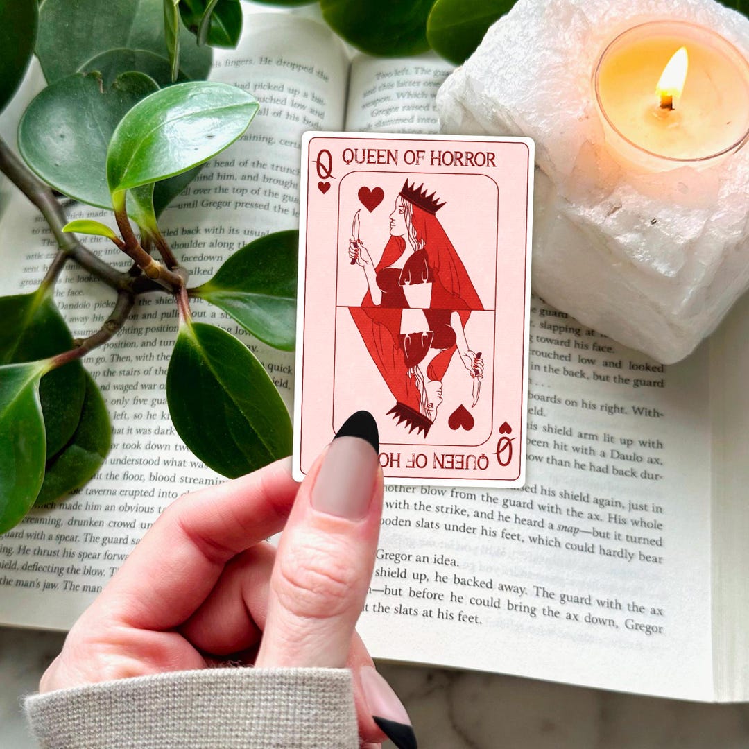 Queen of Horror Sticker, Horror Reader Sticker, Bookish Sticker, Kindle Sticker, Horror Book ...