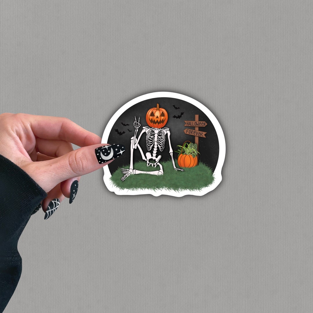 Skeleton Sticker, Dark Cottagecore Sticker, Spooky Season Sticker ...