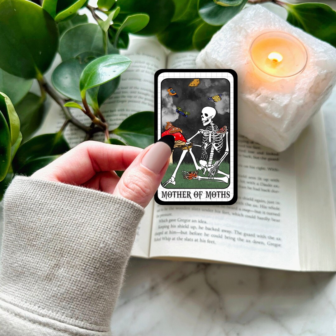 Tarot Card Sticker, Mother of Moths, Skeleton Sticker, Death Head Moth ...