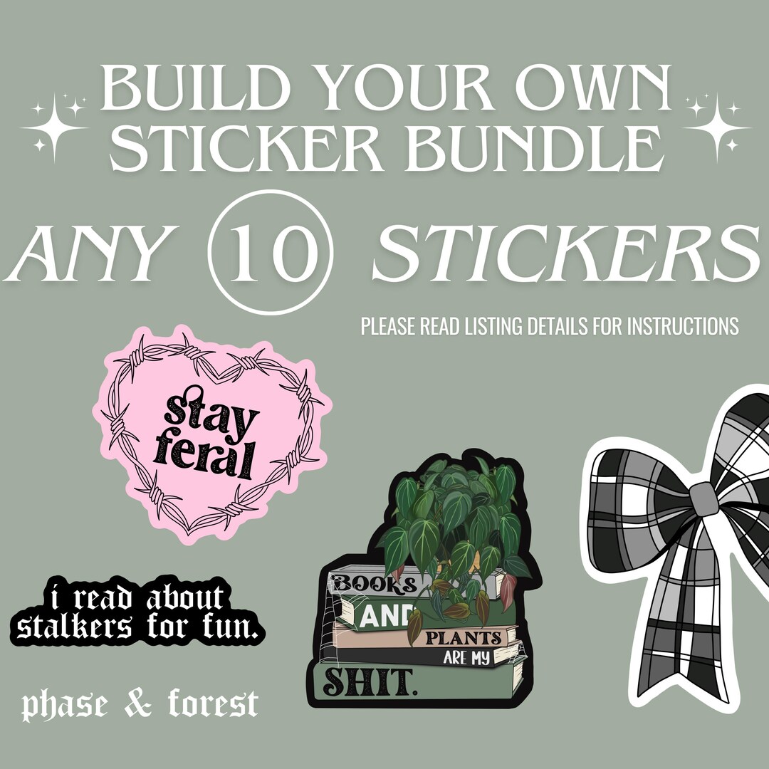Any 10 Stickers, Kindle Sticker Bundle, Book Stickers, 10 Sticker ...