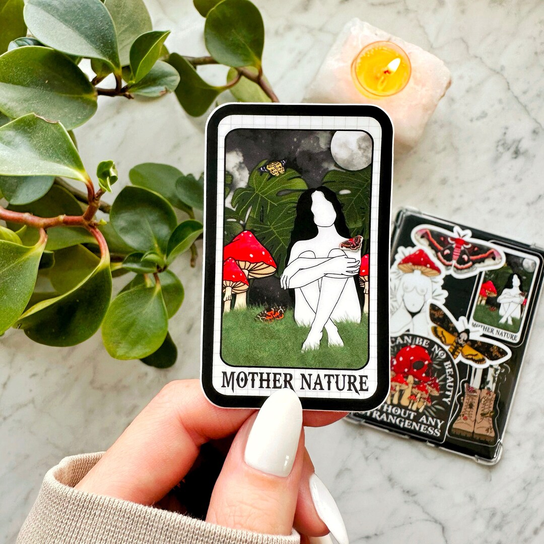 Tarot Card Sticker, Mother Nature Sticker, Plant Sticker, Gift for ...