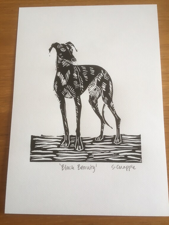 Original Greyhound Lino Print Greyhound Art Home Decor Lino - Etsy UK