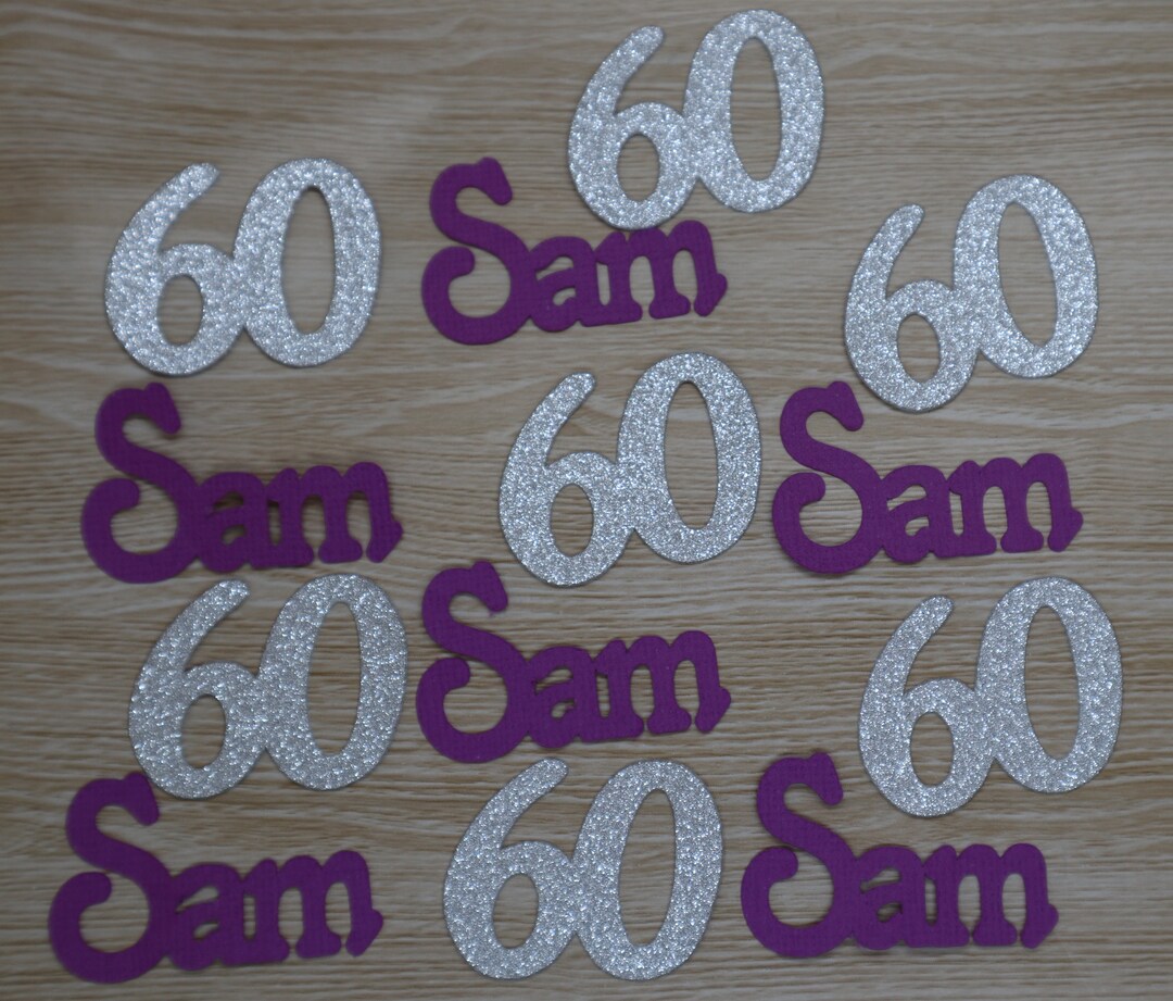 Personalized 60th Birthday Confetti: Glitter Numbers & Custom Name - Etsy