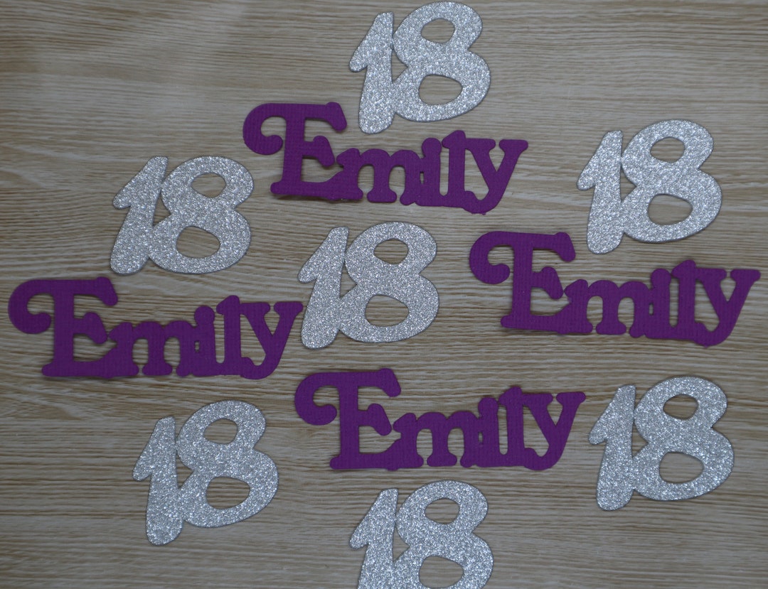 Personalized 18th Birthday Confetti: Glitter Numbers & Custom Name - Etsy
