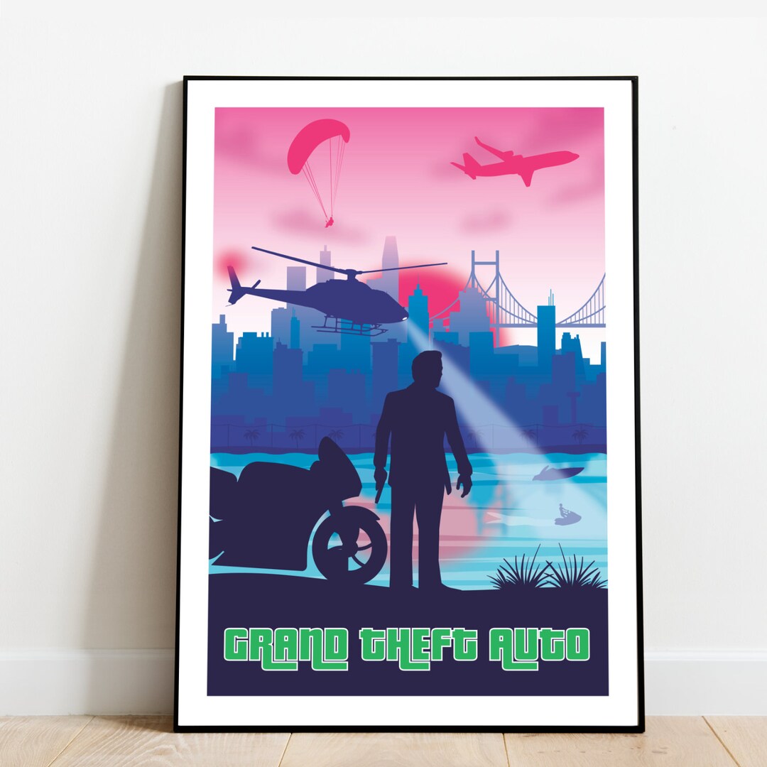 GTA Wall Art Grand Theft Auto Gaming Inspired Poster - Etsy