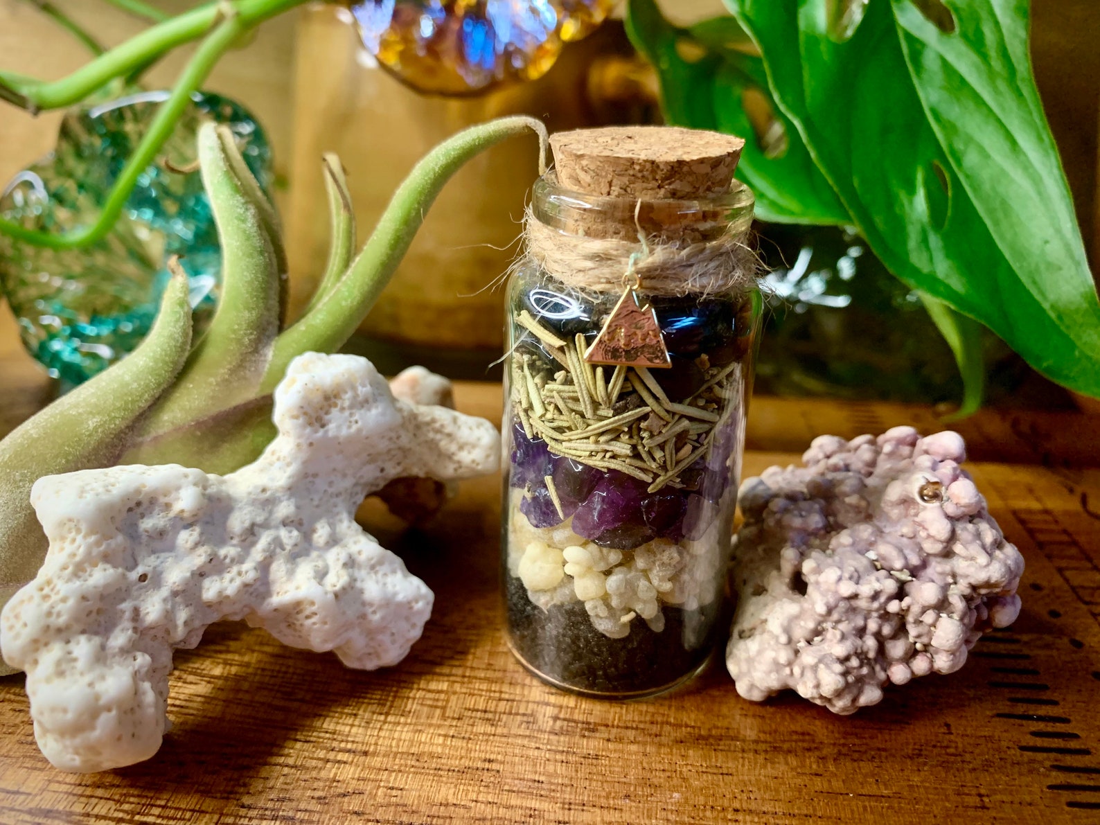 PROTECTION Spell Jar with Crystals Herbs Salt | Etsy