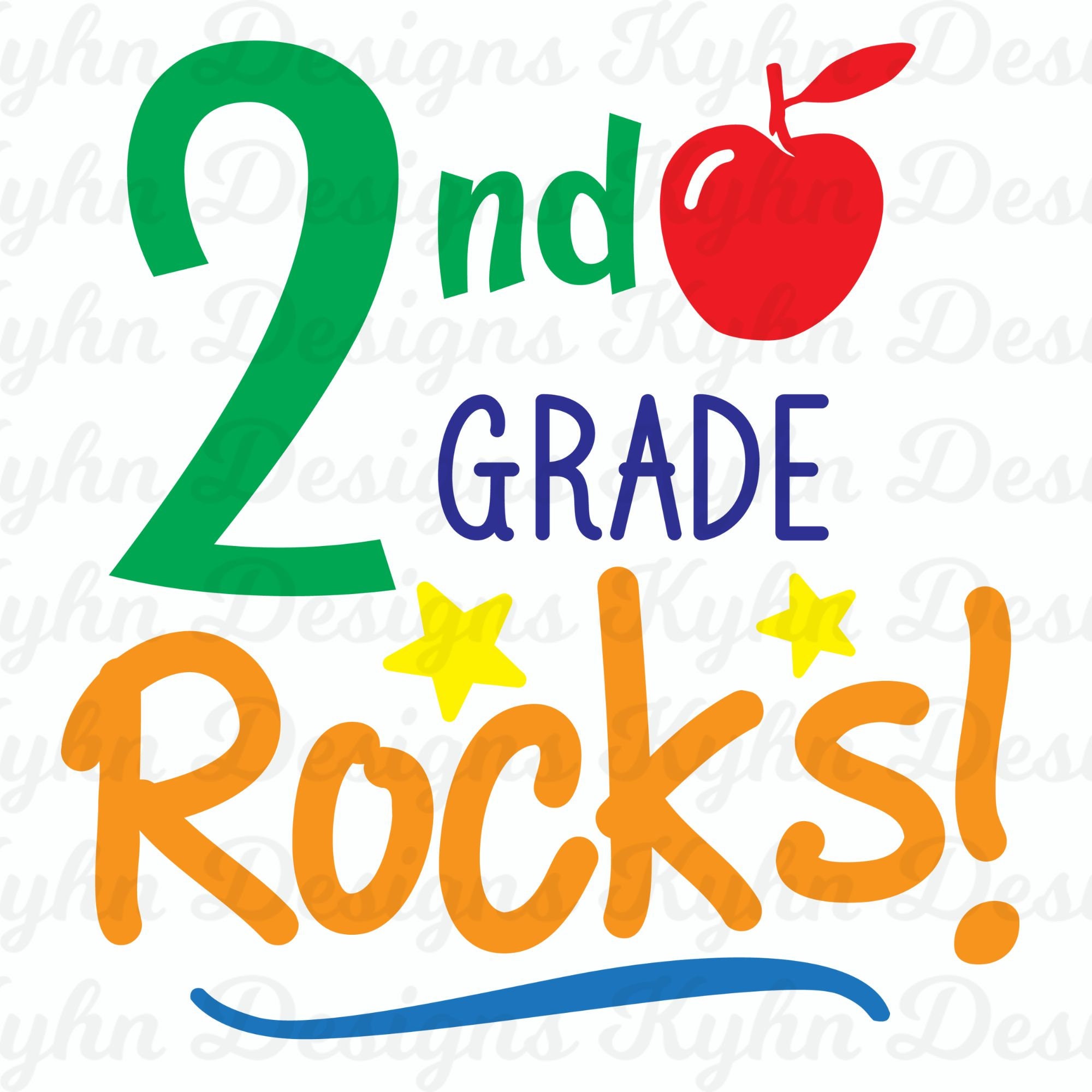 2nd Grade Rocks SVG, Back to School SVG, School SVG, Kids Svg, Grade ...