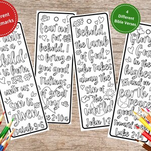 Christmas Scripture Coloring Bookmarks: Printable Bible Verses (PDF) - Etsy