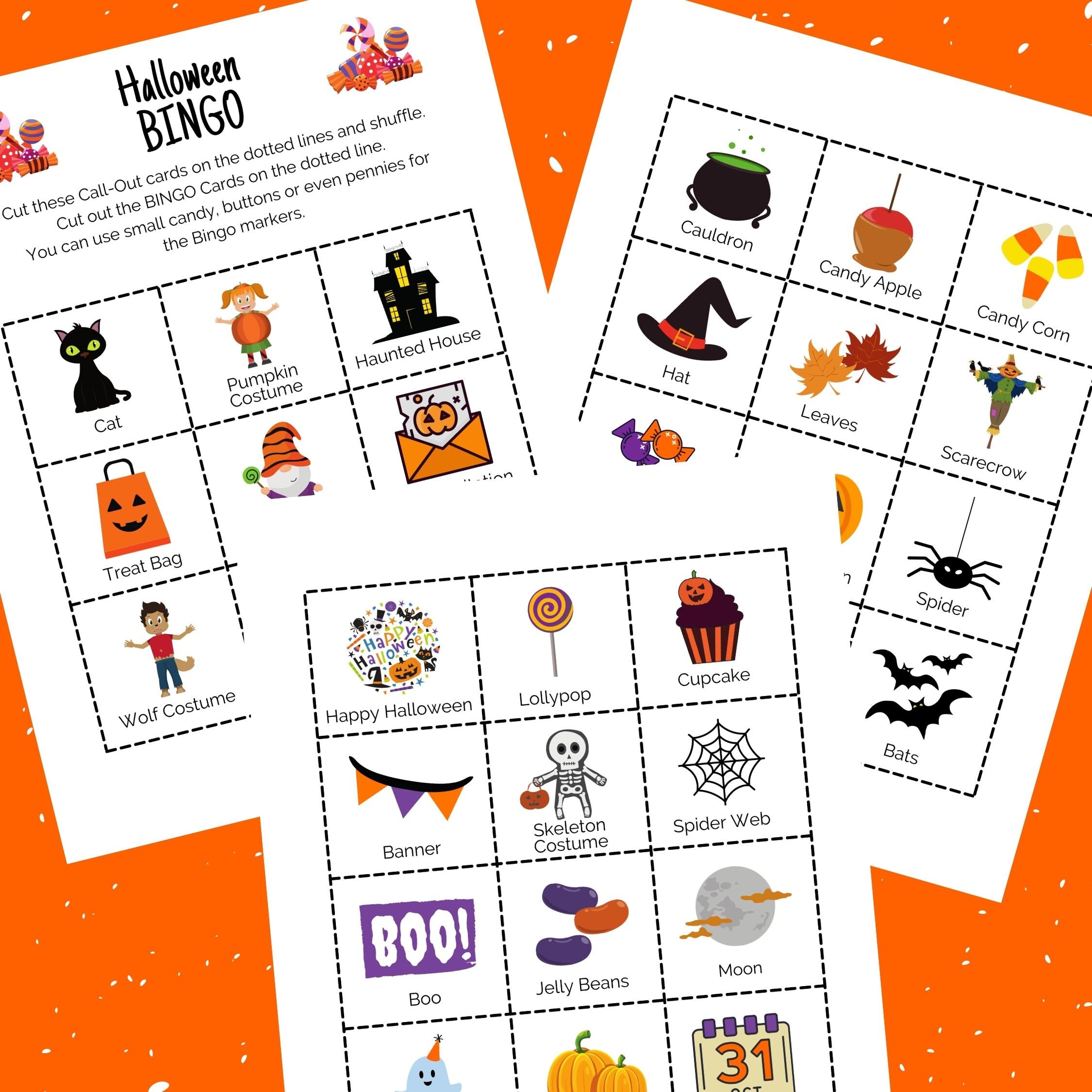 Printable Halloween Bingo Game: Classroom Set (PDF) - Etsy