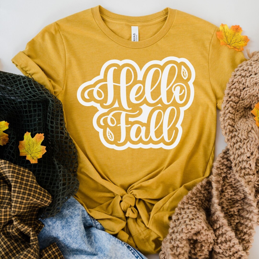 Hello Fall SVG: Seasonal Decor Cut File (digital Download) - Etsy