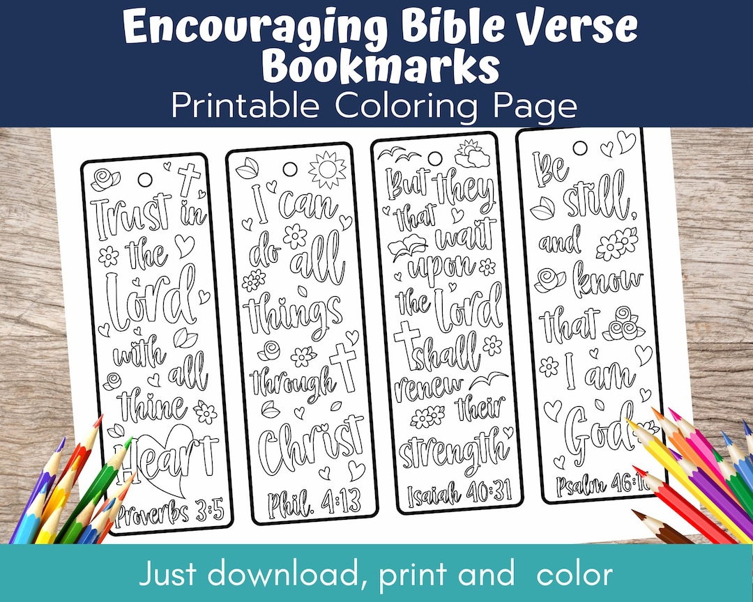 Coloring Bible Verse Bookmarks, Sunday School Coloring Sheets ...